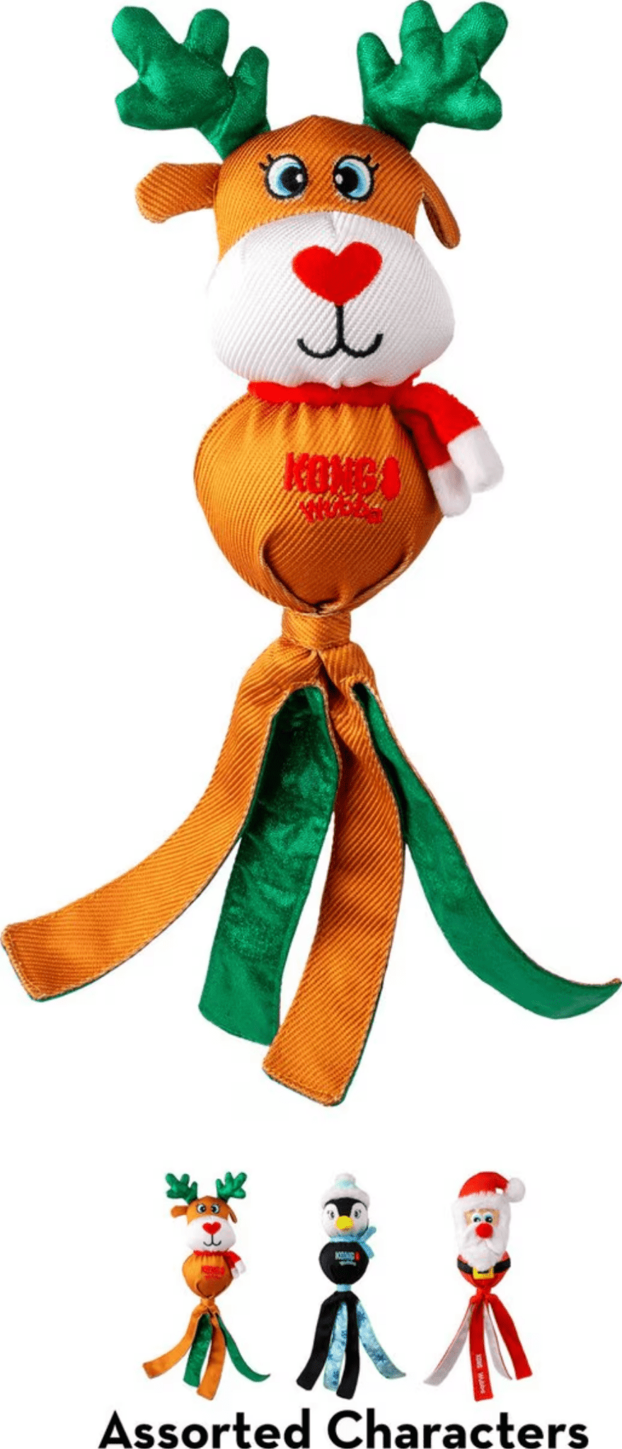 $4 OFF! KONG Holiday Wubba Squeaky Plush Dog Toy: Penguin, Reindeer, S